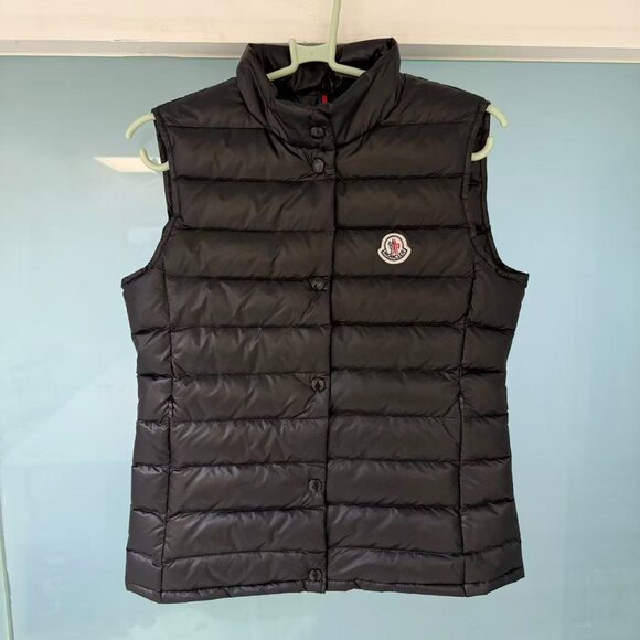 Moncler | Jackets & Coats | Moncler Black Stand Collar Down Vest ...